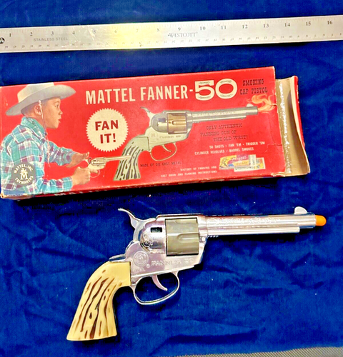 Mattel Fanner 50 Cap Toy Pistol Gun Replica Colt .45 with original box ...