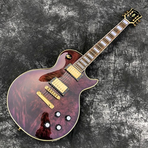 Grote Electric Guitar Purple Burst Burl Maple Top Solid Mahogany Body ...