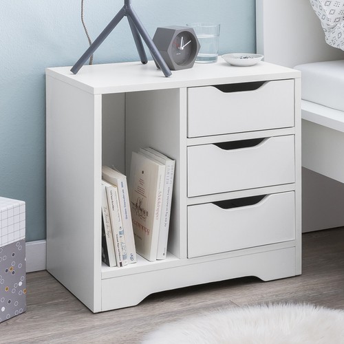 FineBuy Table de Chevet 49x50x30cm Console de Nuit Moderne avec Tiroir ...