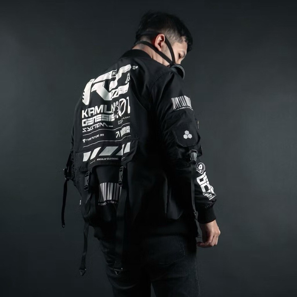 Men's Jacket Cyberpunk Protection Bomber Full Zip Kremlin Genesis ...