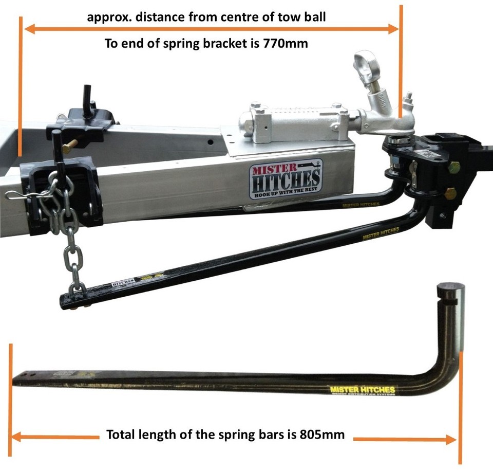 WEIGHT DISTRIBUTION LOAD LEVELER SYSTEM - HITCH TOW BAR CARAVAN 365KG ...
