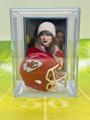 Kansas City Chiefs Mini Helmet Shadowbox w/ custom art Taylor Swift ...