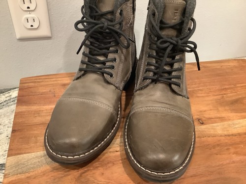 Crevo Camden Leather Boot Grey Black Men Size 9 US Zipper | eBay