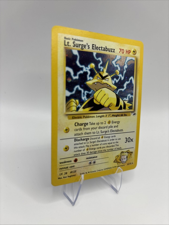 Pokémon TCG Lt. Surge's Electabuzz Gym Heroes 6/132 Holo Unlimited Rare ...