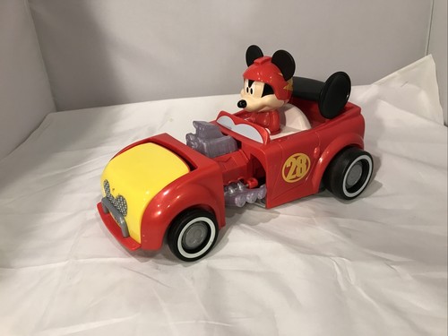 Disney Mickey Mouse Red Race Car Number 28 Makes Noise Cool Transformer ...