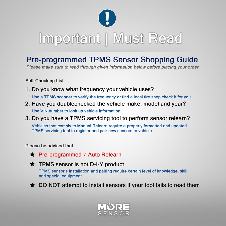 4PC 433MHz MORESENSOR TPMS Clamp-in Tire Sensor for E46 E39 E38 CLS550 ...