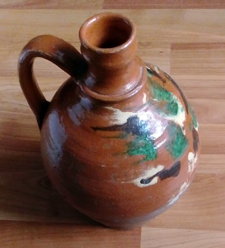 Romanian antique country pitcher clay jug pot traditional rustic ...