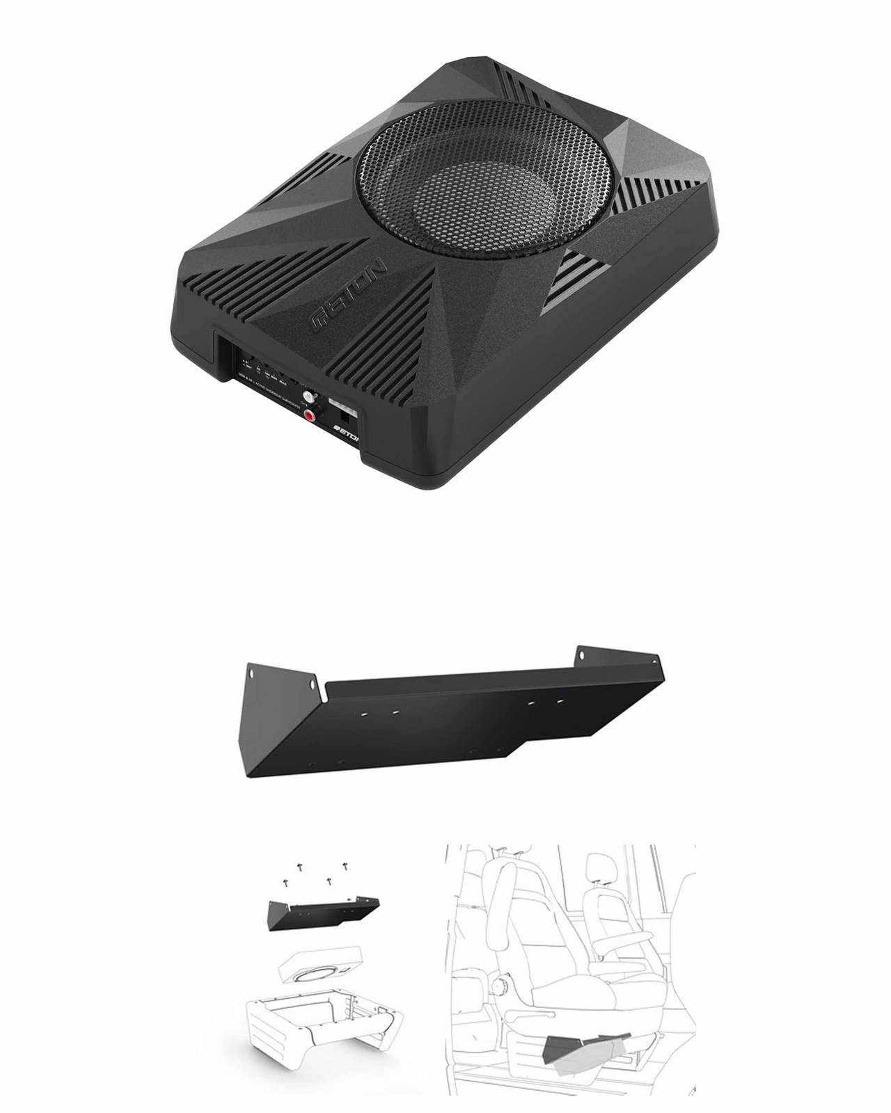 Aktiv Subwoofer Woofer mit Verstärker für VW T6 Bus unter Beifahrersitz