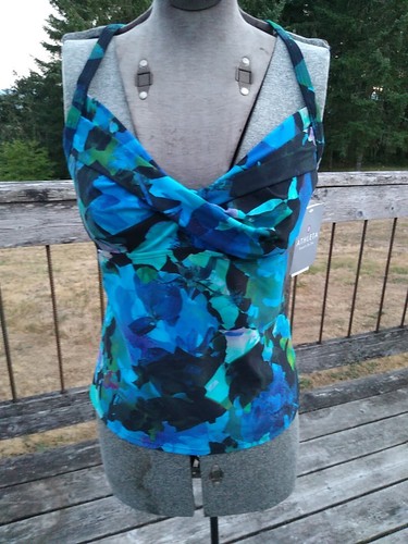 Athleta 36B/C Blue Mystique Twister Tankini Swim Top Underwire New with ...