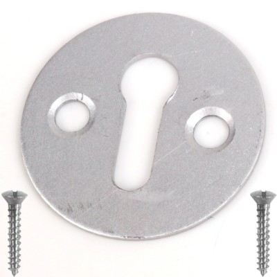 10 x MODERN ALUMINIUM KEYHOLE COVERS Open Silver Escutcheon Key Lock ...