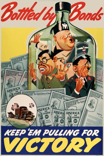 1943 WWii CARTOON COMIC FUNNY CARICATURE FUNNY TOJO BOTTLE TRUCK JAPAN ...