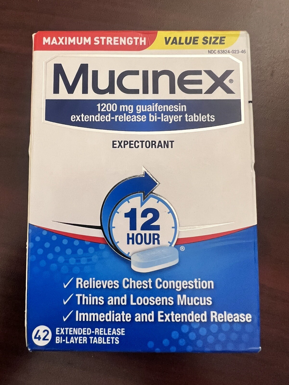 Mucinex Maximum Strength 1200mg 12 Hour Extended Tablet 42 Tablets Exp ...