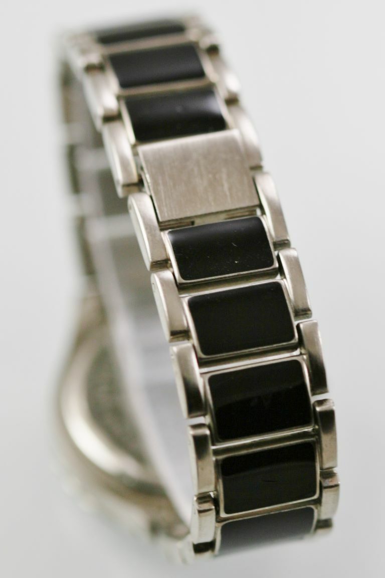 Mudd Watch Womens Stainless Steel Silver Black Plastic Water Resistant ...