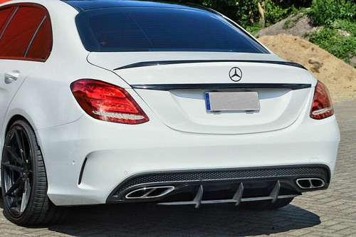 ANG C63 Black Gloss Rear trunk wing Lip For Mercedes W205 Boot cover ...