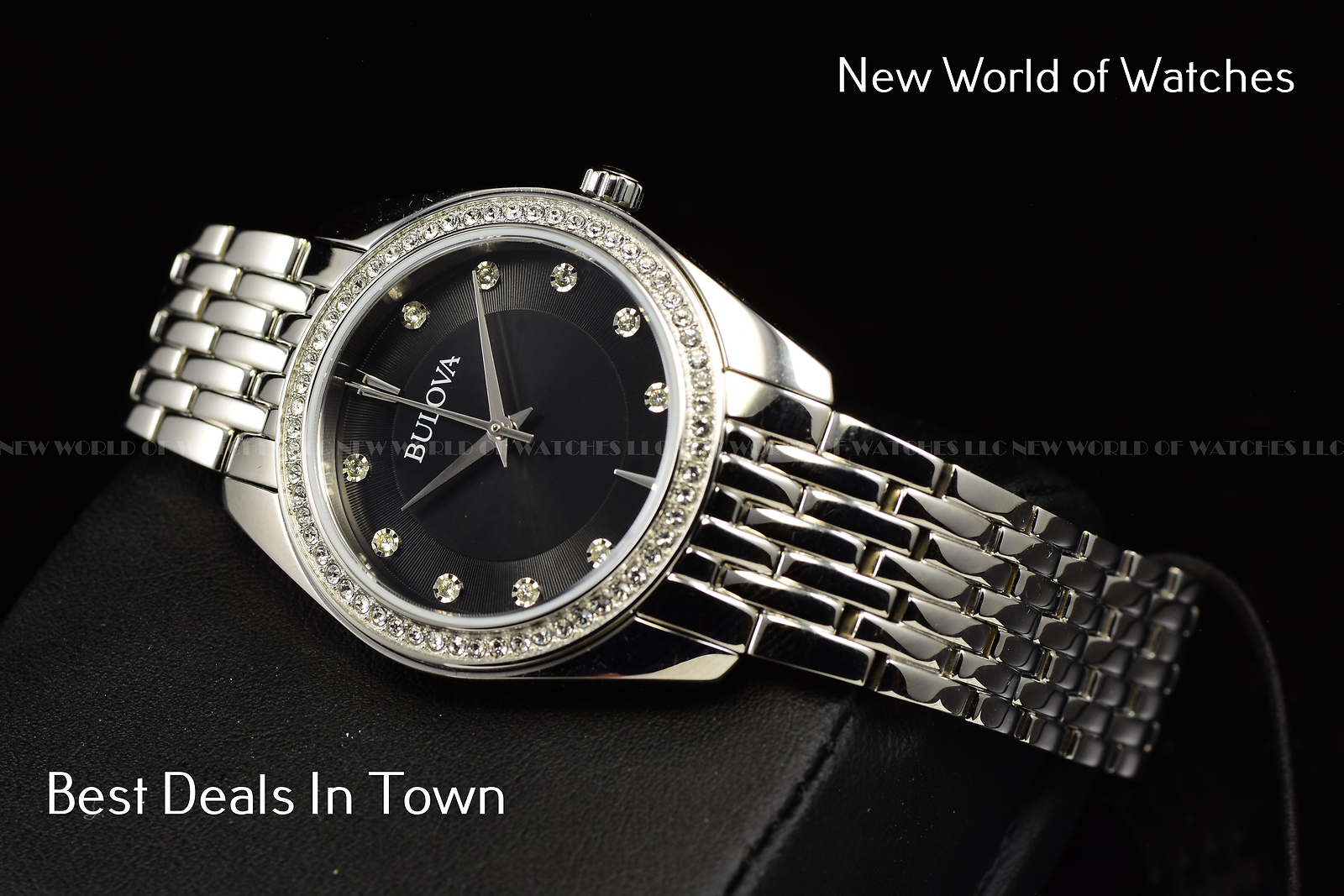 Bulova Classic Crystal Stainless Steel Ladies Quartz Diamond Watch ...