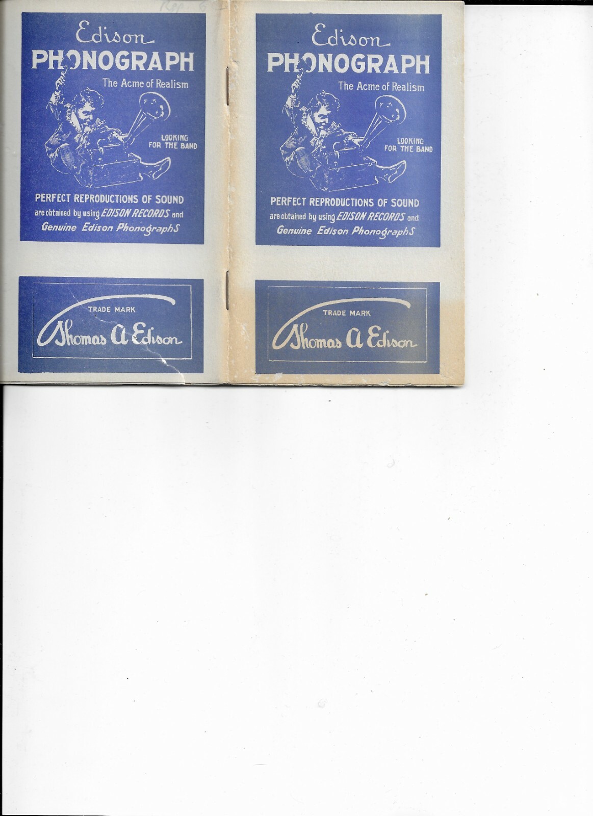 EDISON PHONOGRAPH-THE ACME OF REALISM- 1956 REPRINT OF 1901 BROCHURE | eBay