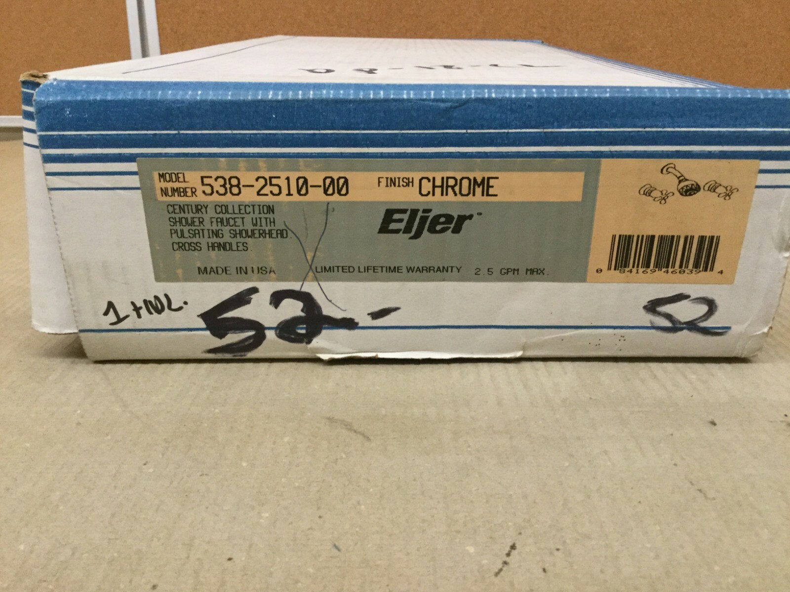 ELJER 538-2510-00 2 HANDLE SHOWER FAUCET, LEVER HANDLES, POLISHED ...