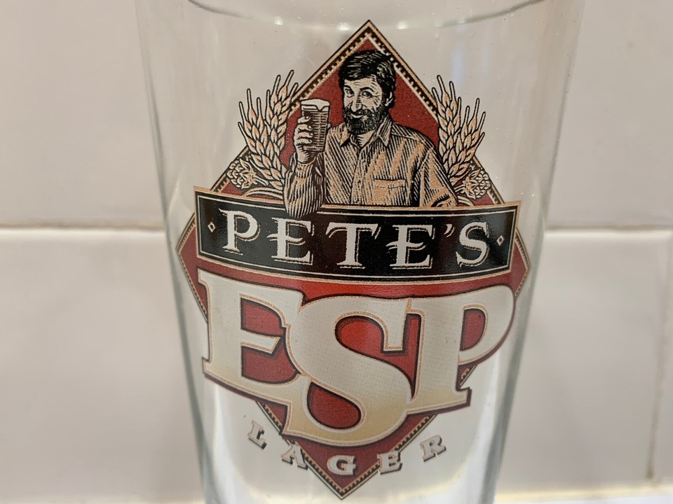 Pete's ESP Lager Pint Glass!! America's Premier Microbrewery | eBay