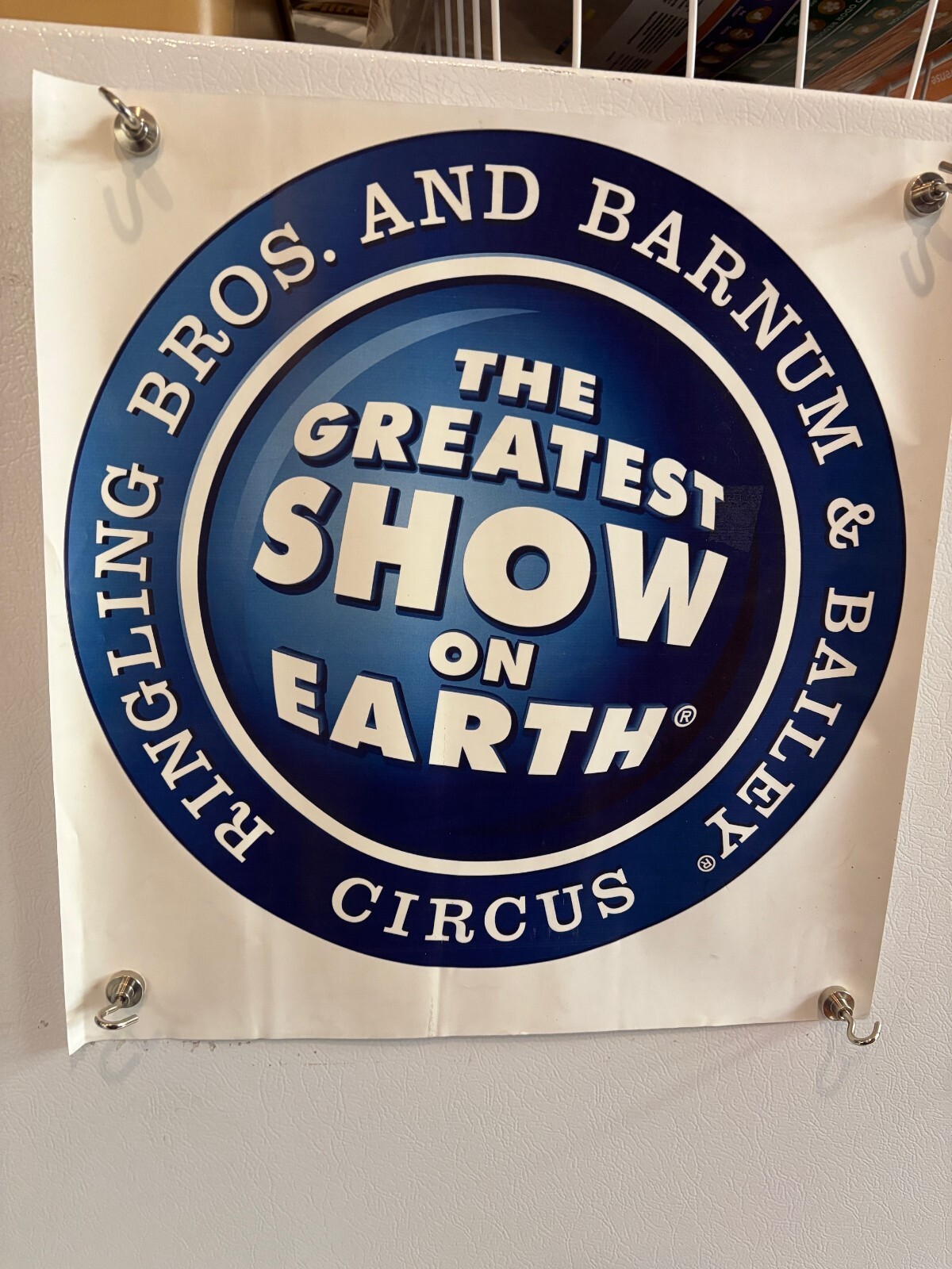 VINTAGE RINGLING BROS ADHESIVE 3M LOGO FOR BLUE UNIT 15"X16" UNUSED/NEW ...