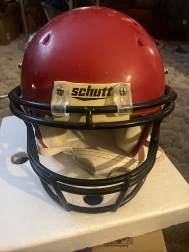 Used Schutt Youth Small Football Helmet Red With Logos On both Side ...