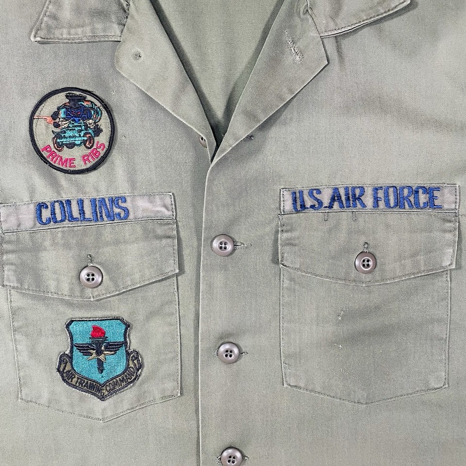 Vintage Military US Air Force Utility Shirt OG-507 Green Short Sleeve ...