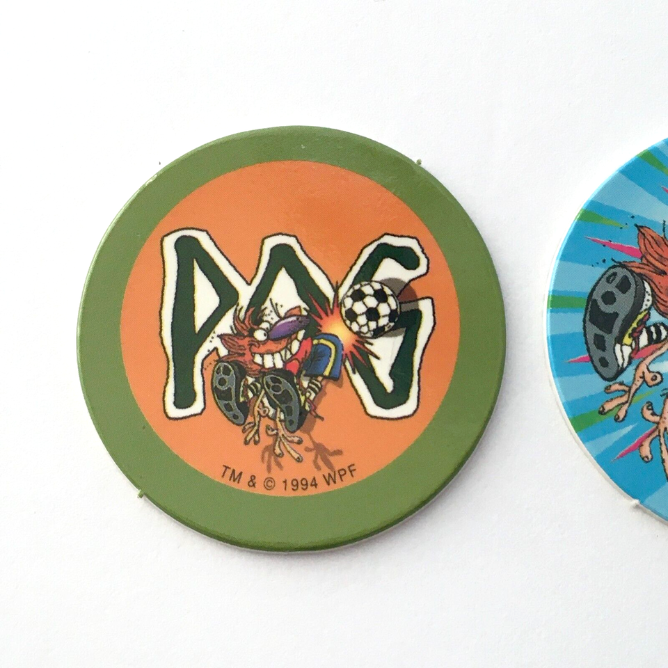 2x POG Milk Caps Pogman Playing Soccer Sports World Pog Federation ...