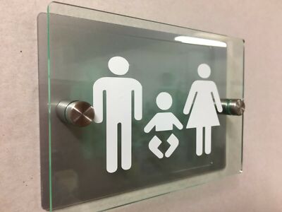 MODERN UNISEX AND BABY CHANGE TOIELT PLAQUE MALE/FEMALE/BABY TOILET ...