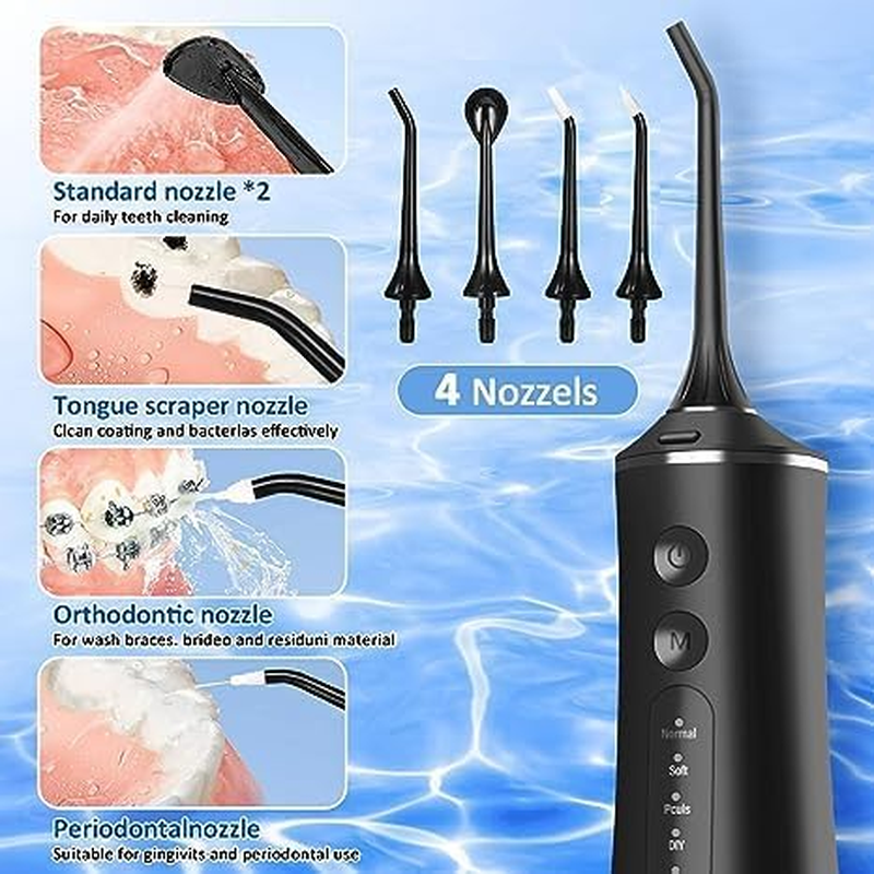 Water Flosser Cordless, Dental Flossers USB Rechargable Teeth Flosser ...