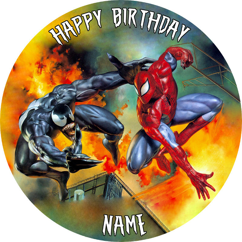 SPIDERMAN and VENOM Edible Cake topper image party | eBay