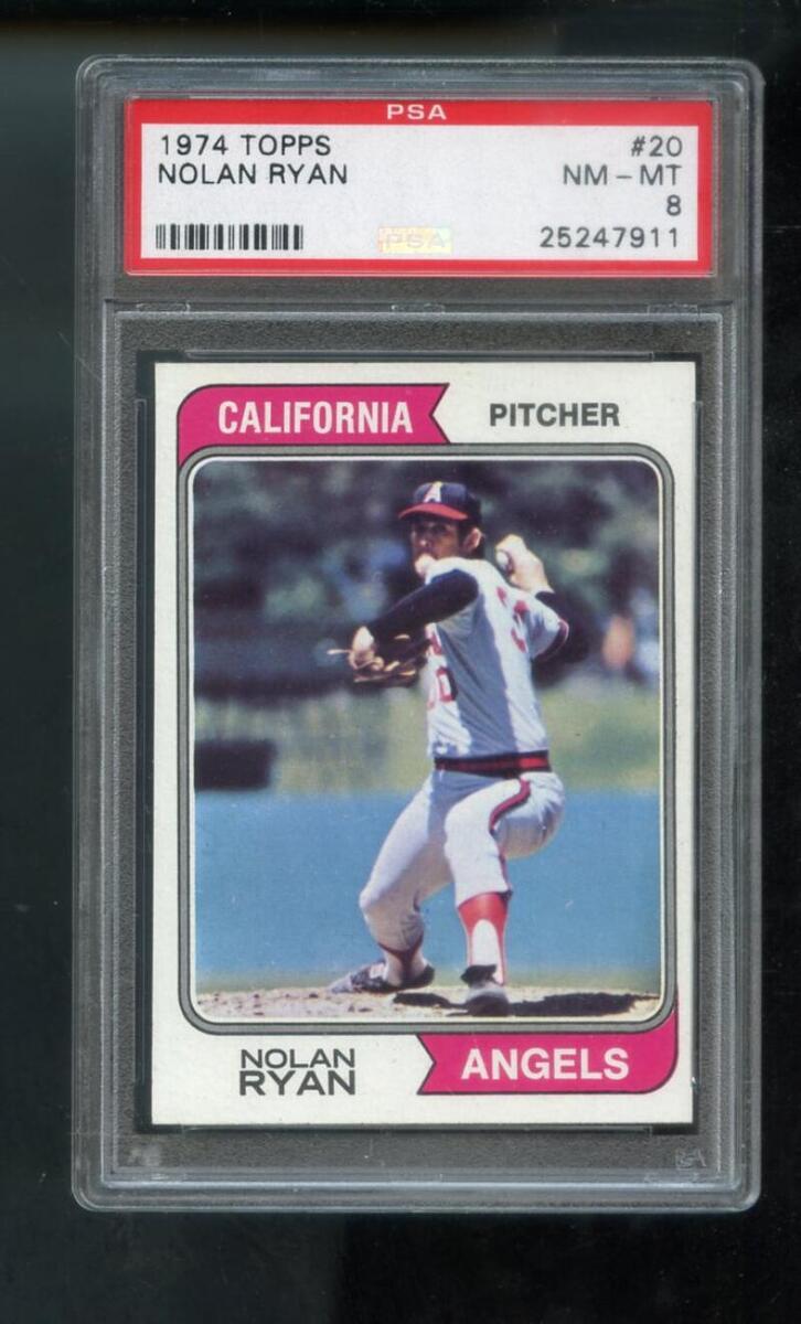 1974 Topps #20 Nolan Ryan PSA 8 Graded Baseball Card MLB 1974 Topps #20 Nolan Ryan PSA 8 Graded Baseball Card MLB