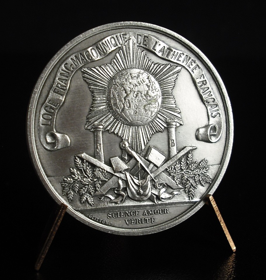 Silver Token Num EE/500 Masonic Lodge of the French Athenaeum Masonic ...