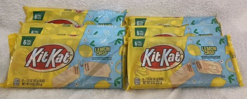 (6) Kit Kat 6 Full Size Lemon Crisp Candy Bars 1.5oz Limited Edition BB ...