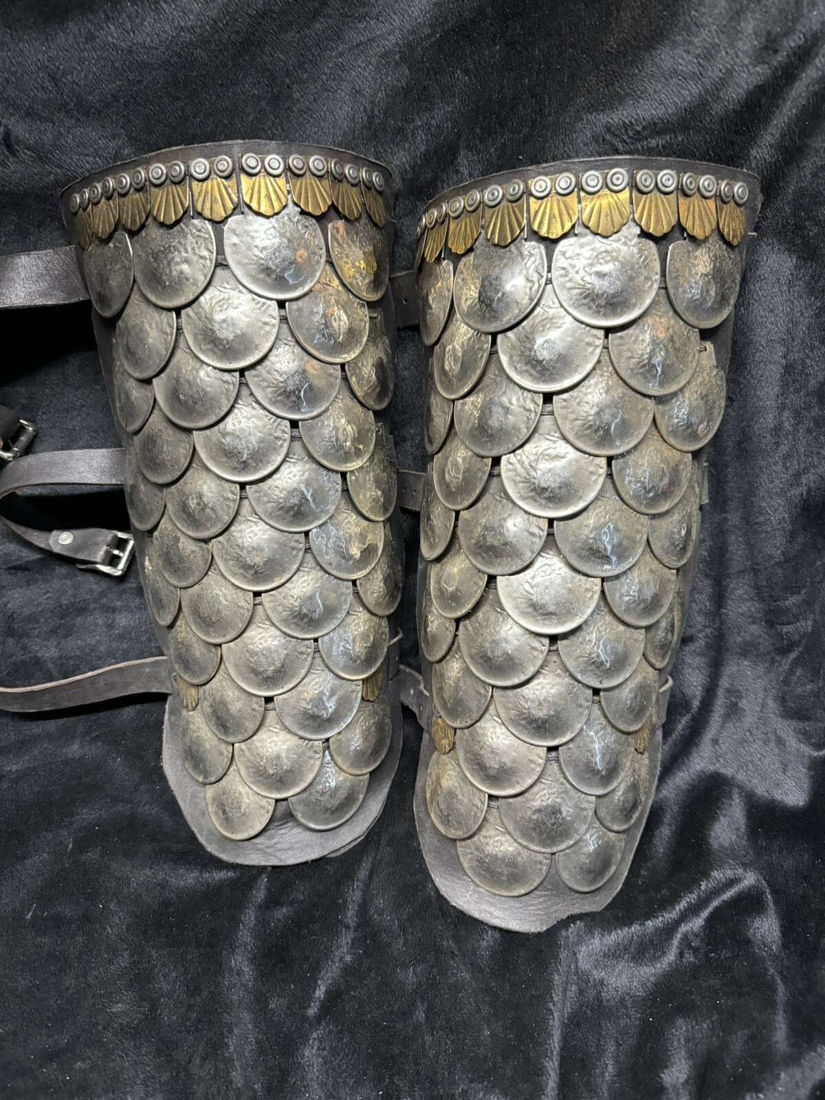 Scale Mail Shin Guards Leather Metal Armor Festival Medieval Dragon ...