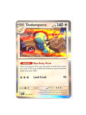 Dudunsparce 129/162 Rare Holo POKEMON TCG Temporal Forces TEF ENGLISH ...