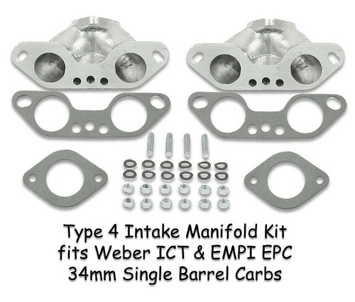 VW BUS PORSCHE 914 WEBER ICT EMPI EPC 34mm TYPE 4 INTAKE MANIFOLD KIT ...