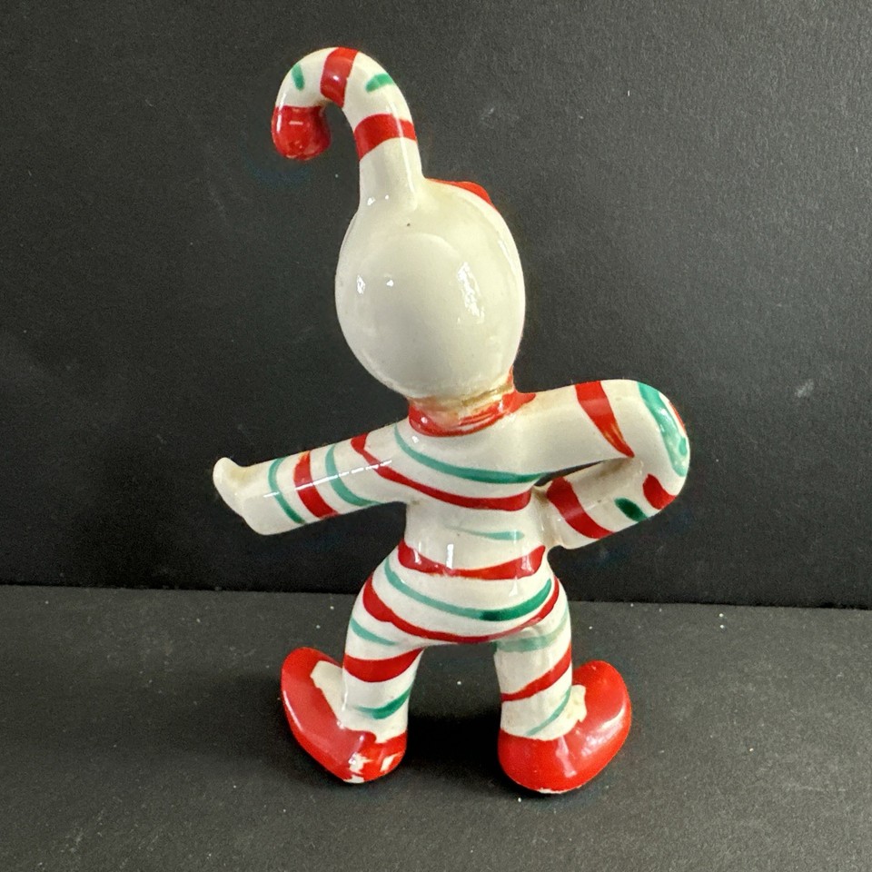 Vintage Hand Painted Candy Cane Pixie Kids Christmas Figurines 1950’s ...