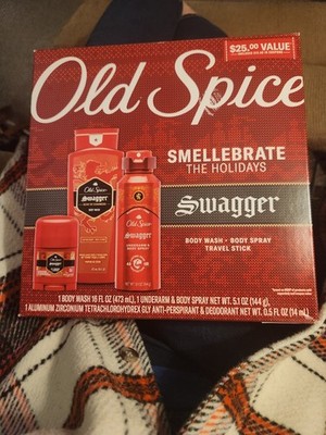 Old Spice Swagger 3-Pack Holiday Gift Set Body Wash, Shampoo, Dry Spray ...