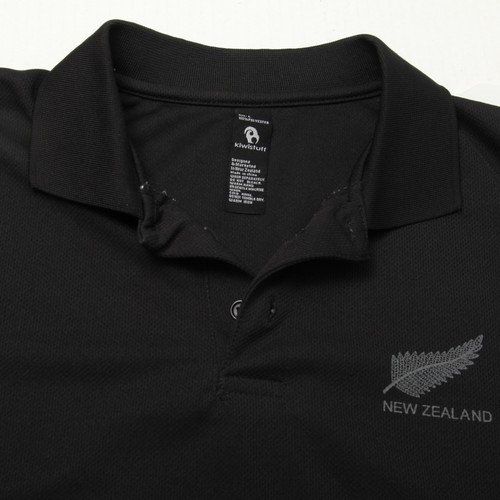 Kiwistuff Polo Shirt Mens Large Black New Zealand Silver Fern ...