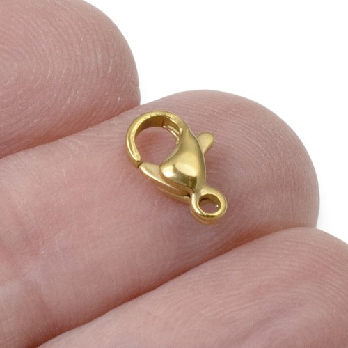 10 Small Gold Lobster Claw Clasps - 7x10mm Tiny Stainless Steel ...