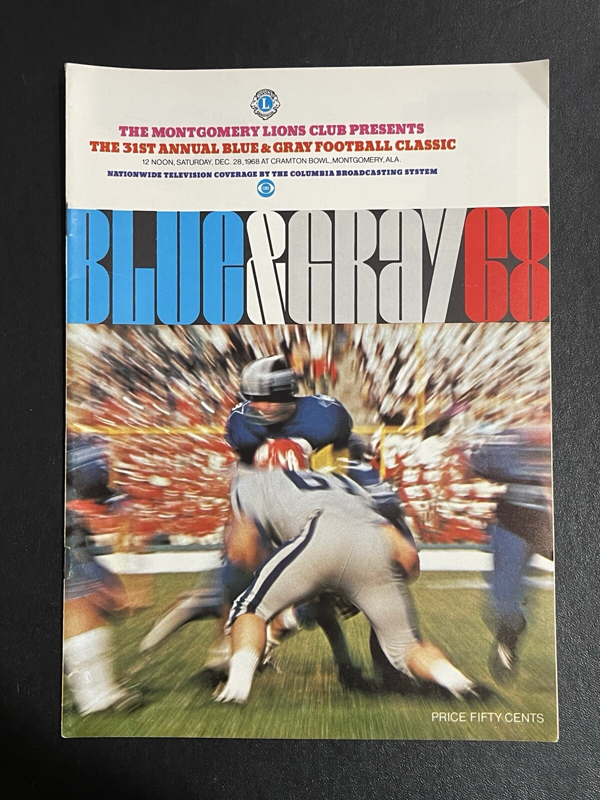 1968 Blue & Gray Football Classic All Star Game Official Vintage ...