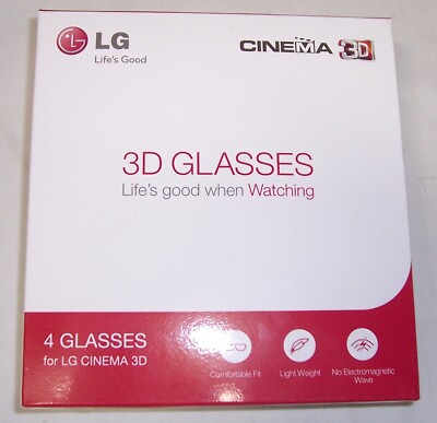 Pk 4 x LG passive 3D Glasses AG-F310(X4) bundle for LG cinema 3D - no ...