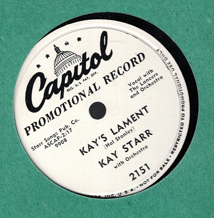 KAY STARR KAY'S LAMENT & FOOL, FOOL, FOOL CAPITOL 10" PROMO 78 #2151 NM ...