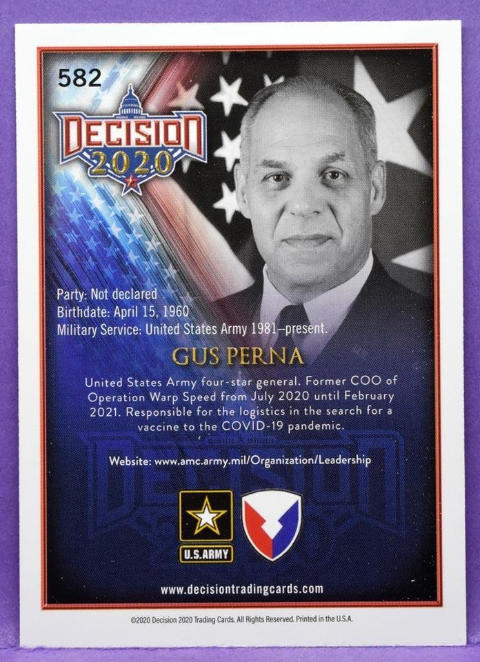 Decision 2020 Ser 2 GOLD FOIL DALLAS CARD SHOW PARALLEL #582 General ...