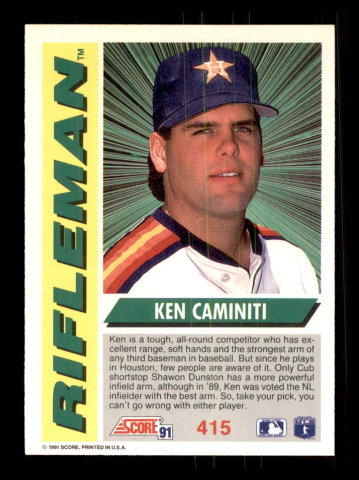 1991 Baseball Score Ken Caminiti Houston Astros #415 RIF | eBay