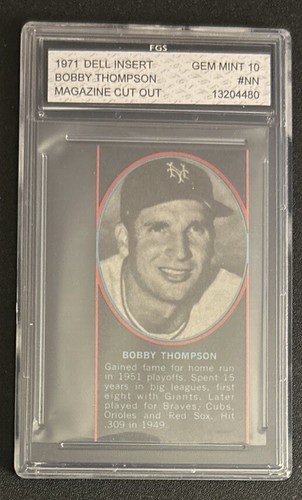 1971 Dell Insert Bobby Thompson Magazine Cut Out #NN Giants Cubs Graded ...