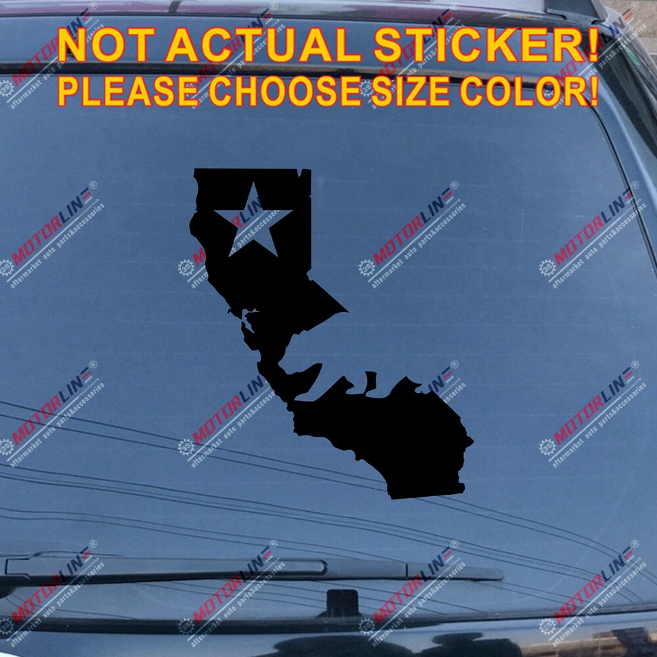 Map of California Flag Star Bear Car Decal Sticker Cali State Choose ...