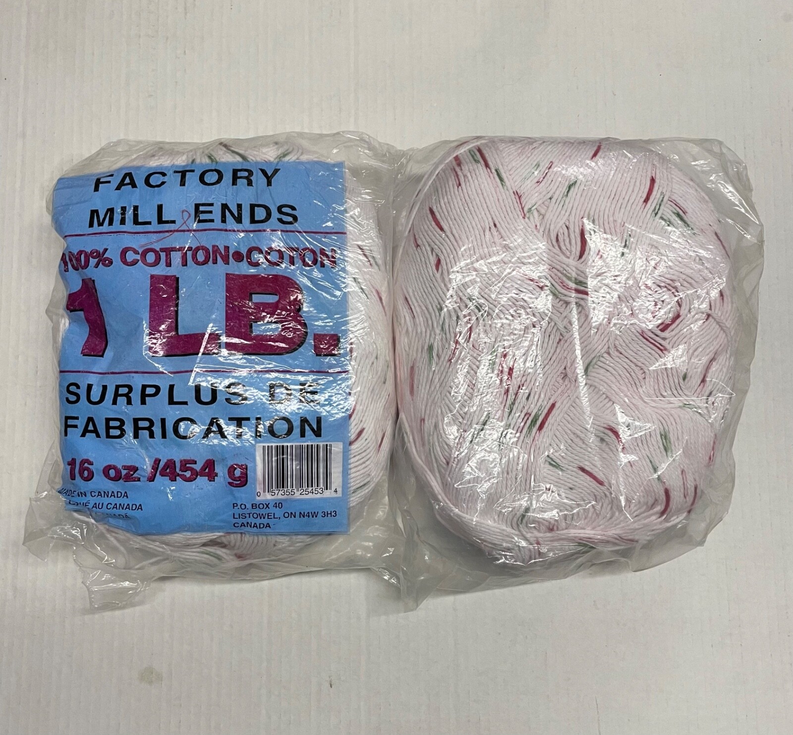 FACTORY MILL ENDS 1 pound yarn, 100% cotton, 2 bags, NEW | eBay