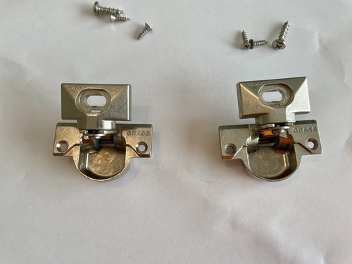 3 Pair of Grass 830 Nickel Cabinet Door Hinges w/ 830-53 Mounting ...