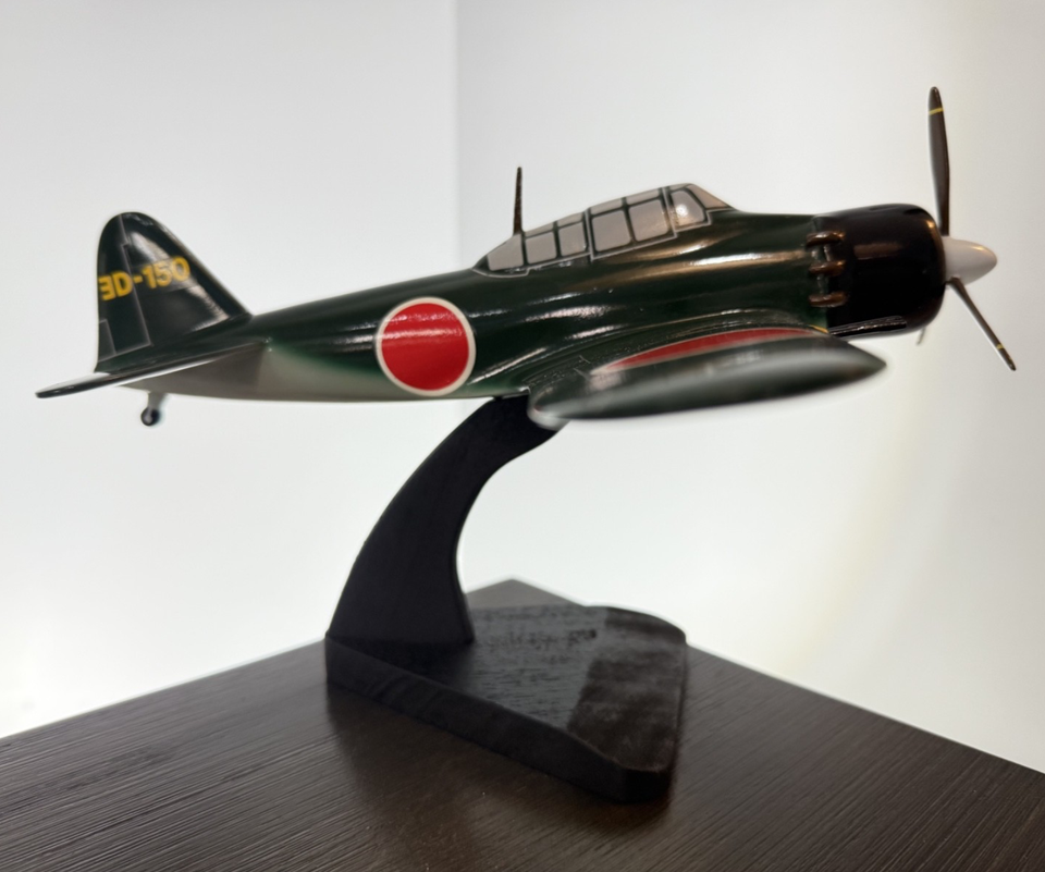 Mitsubishi A6M Zero Plane Mahogany Wood Scale Model Desk Airplane ...