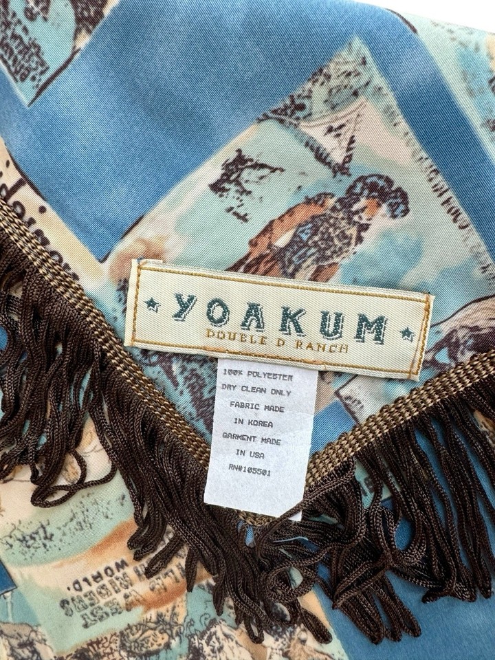 Youkum Double D Ranch Scarf Cowboy Horse Buffalo Southwest Triangular ...